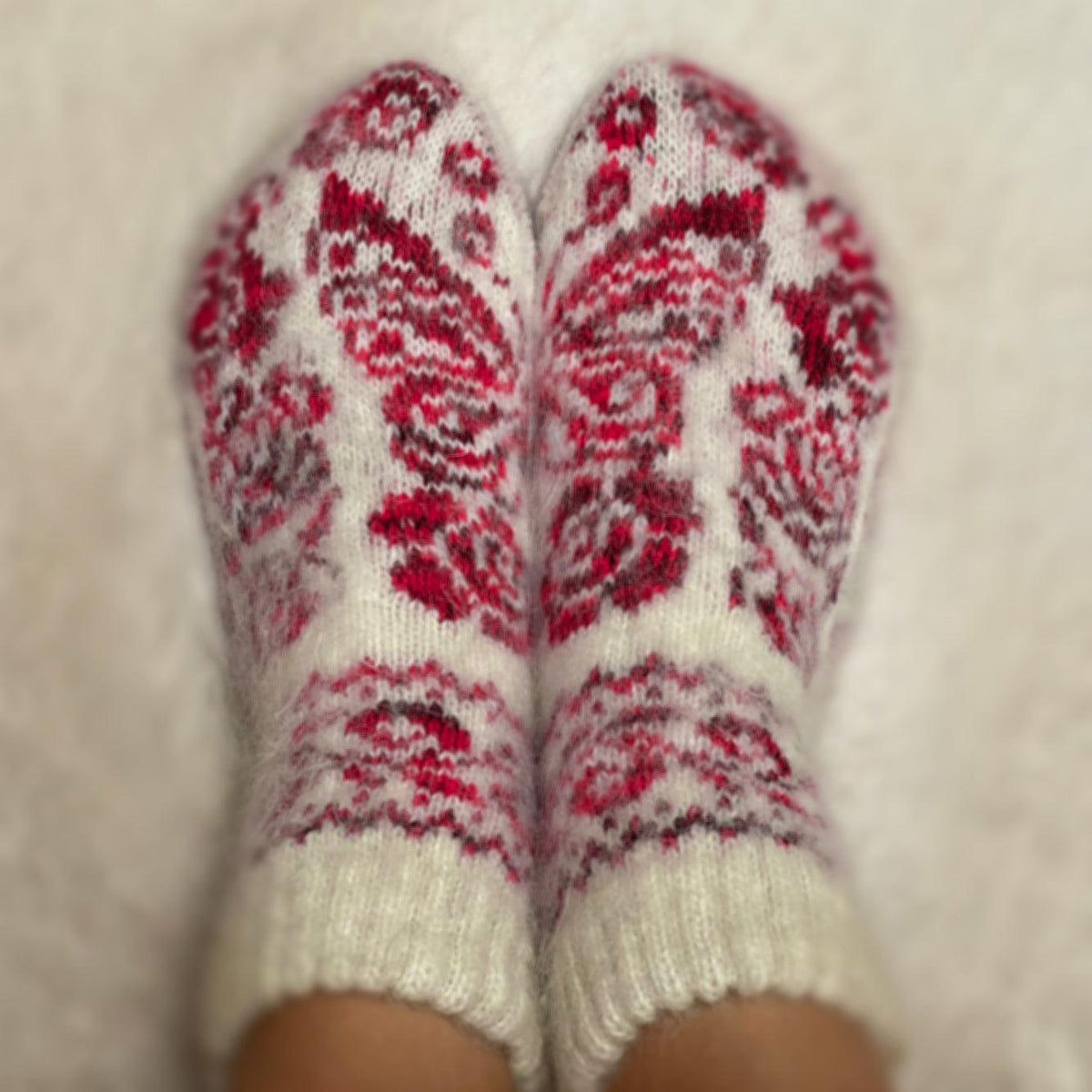 Women's Butterfly Magic Goat Wool Low-Cut Socks | Siberia Spirit ...